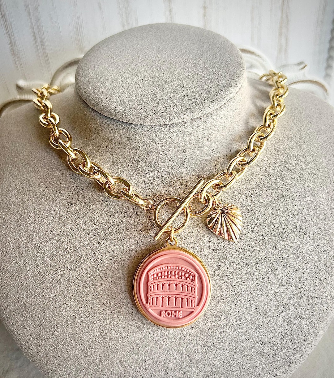 Rome Necklace, Ancient Roman Colosseum Pendant, Rome Jewelry, Italian ...