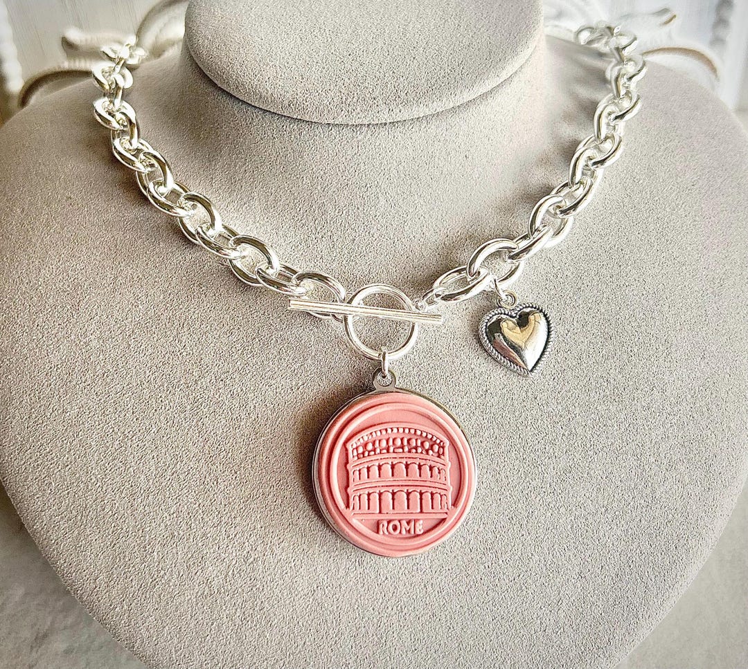 Rome Necklace, Ancient Roman Colosseum Pendant, Rome Jewelry, Italian ...