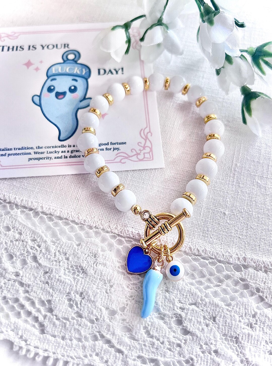 Lucky Italian Cornicello Charm Bracelet, Italian Good Luck Charm ...