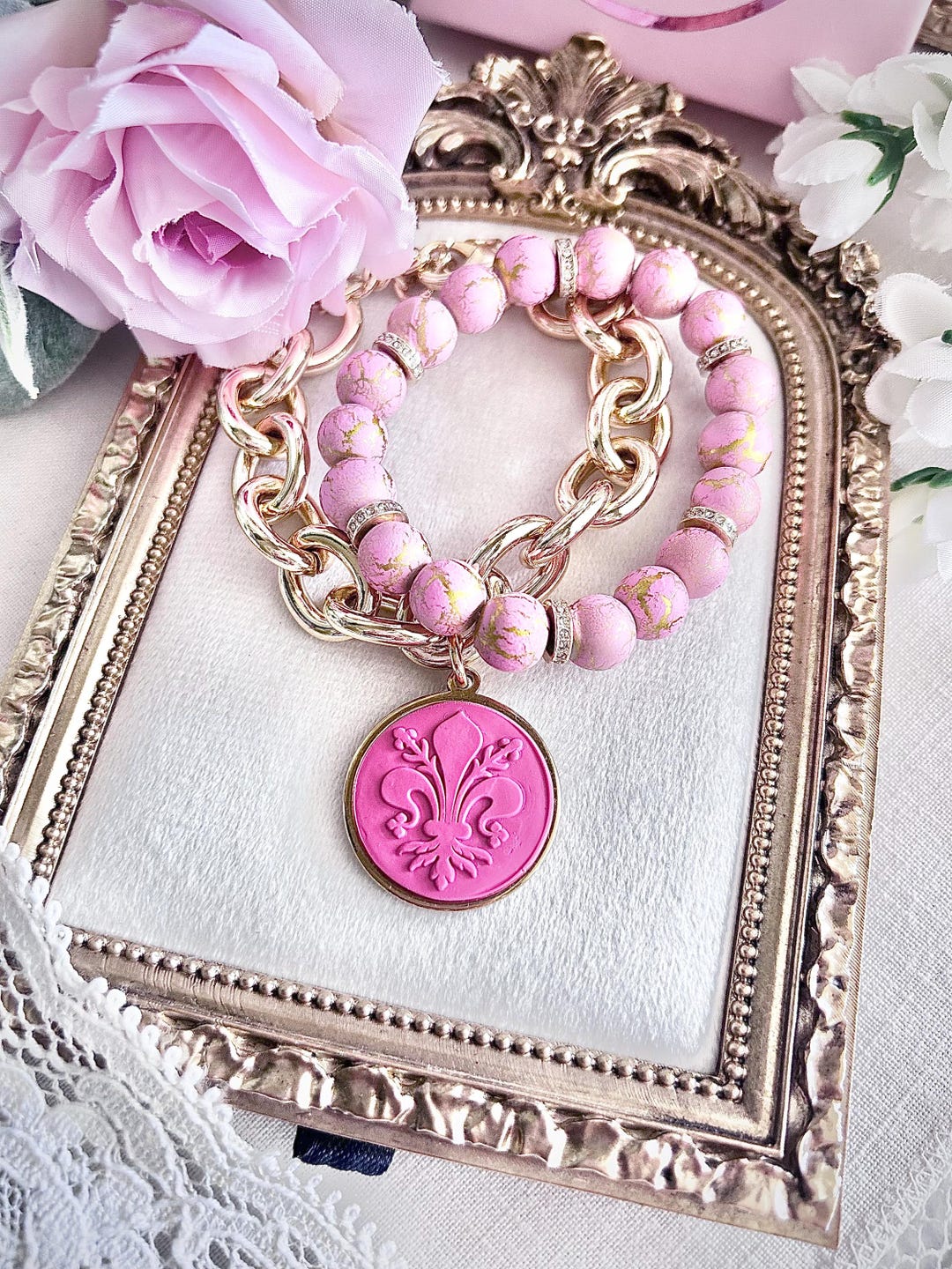 Florence Lily Charm Bracelet Stack, Firenze Lily Jewelry, Giglio of ...