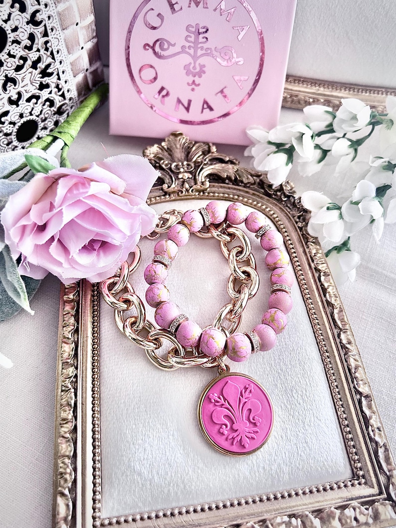 Florence Lily Charm Bracelet Stack, Firenze Lily Jewelry, Giglio of ...