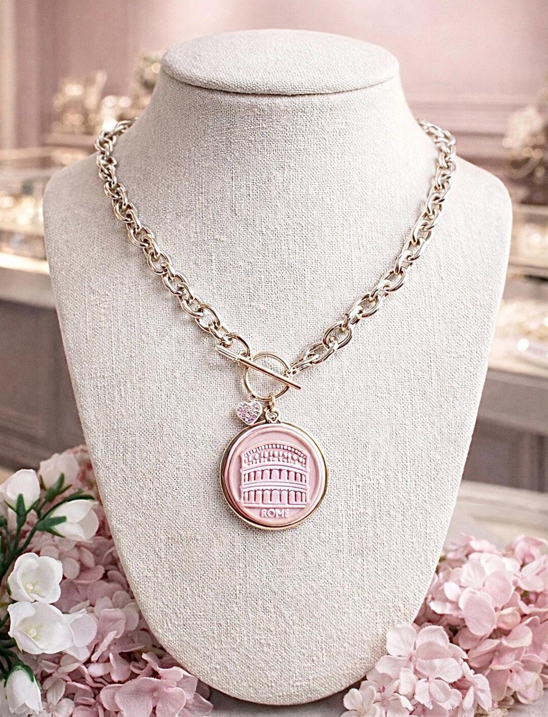 Rome Italy Souvenir Necklace | Gold Tarnish Resistant Chain | Handmade ...
