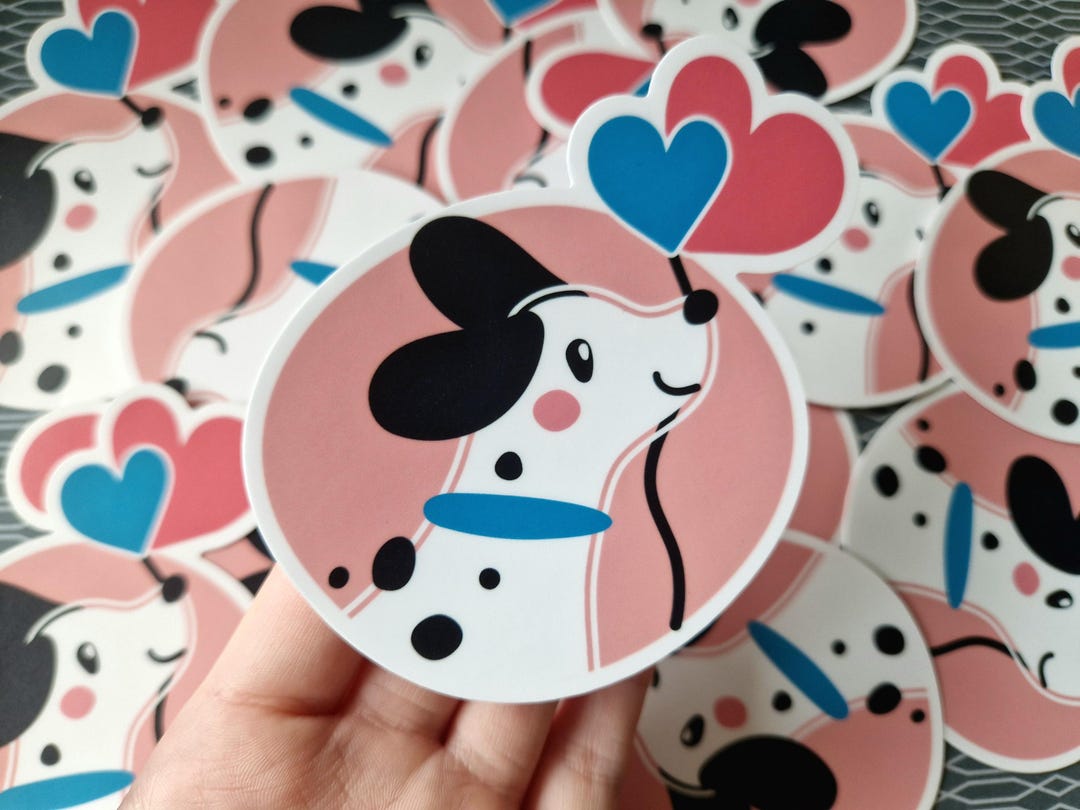 Dalmation Dog Hearts Vinyl Sticker - Etsy
