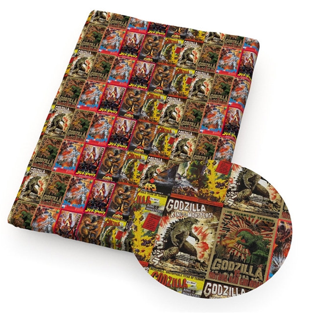 Godzilla Fabric | 100% Cotton Fabric | Tumbler and Fat Quarter Cult ...