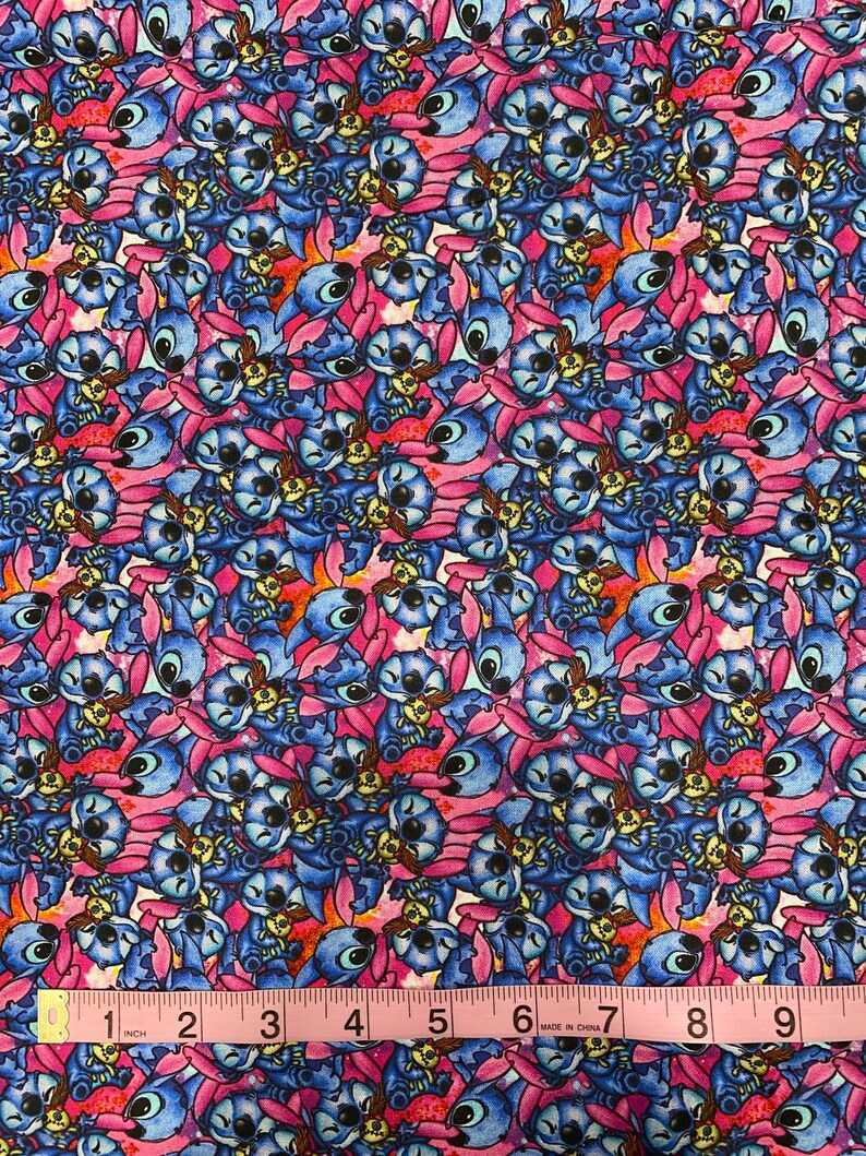 Disney Stitch Fabric 100% Cotton Fabric by the Yard Lilo and Stitch and ...