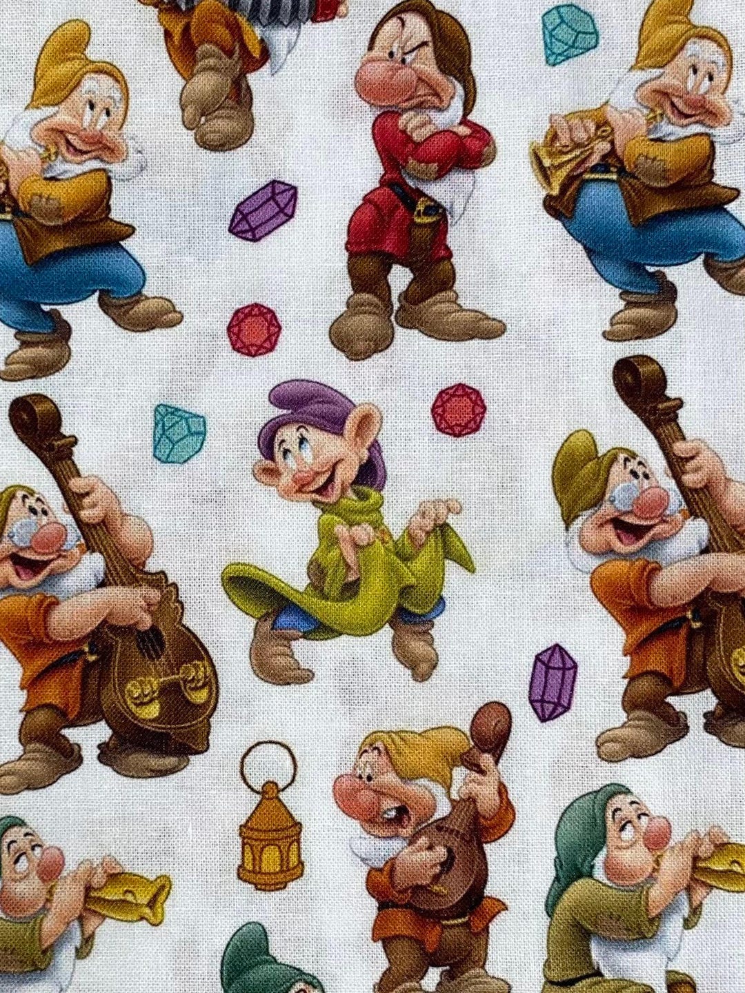 Snow White Seven Dwarfs Fabric 100% Cotton Fabric by the Yard Disney ...