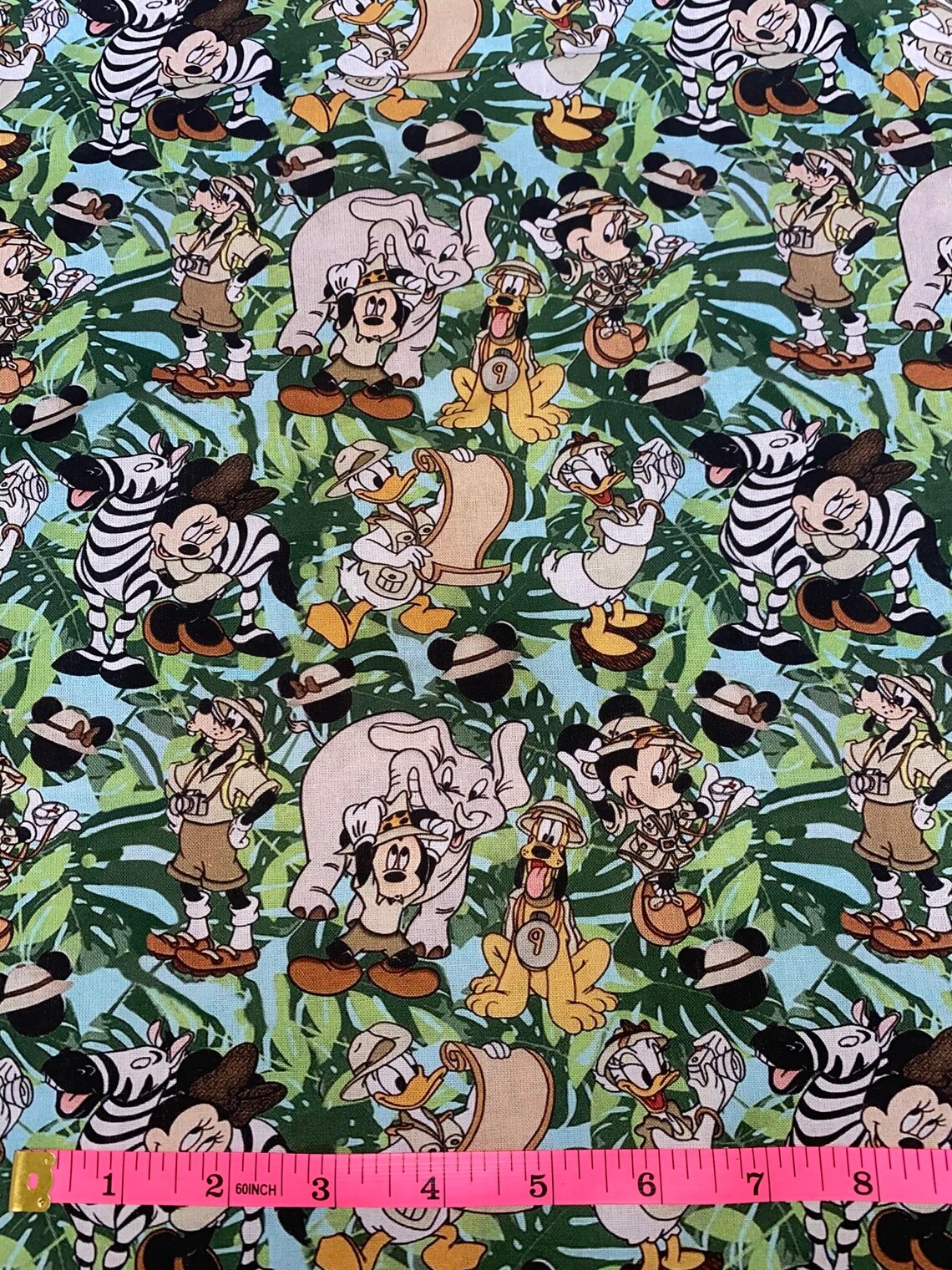 Disney Mickey Safari Collage Print | 100% Cotton Fabric | Tumbler Cut ...
