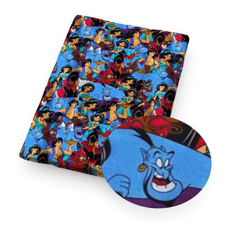 Disney Aladdin Fabric 100% Cotton Fabric Remnant 18"x10" Aladdin ...
