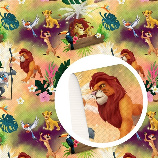 Lion Print Cotton Fabric Etsy