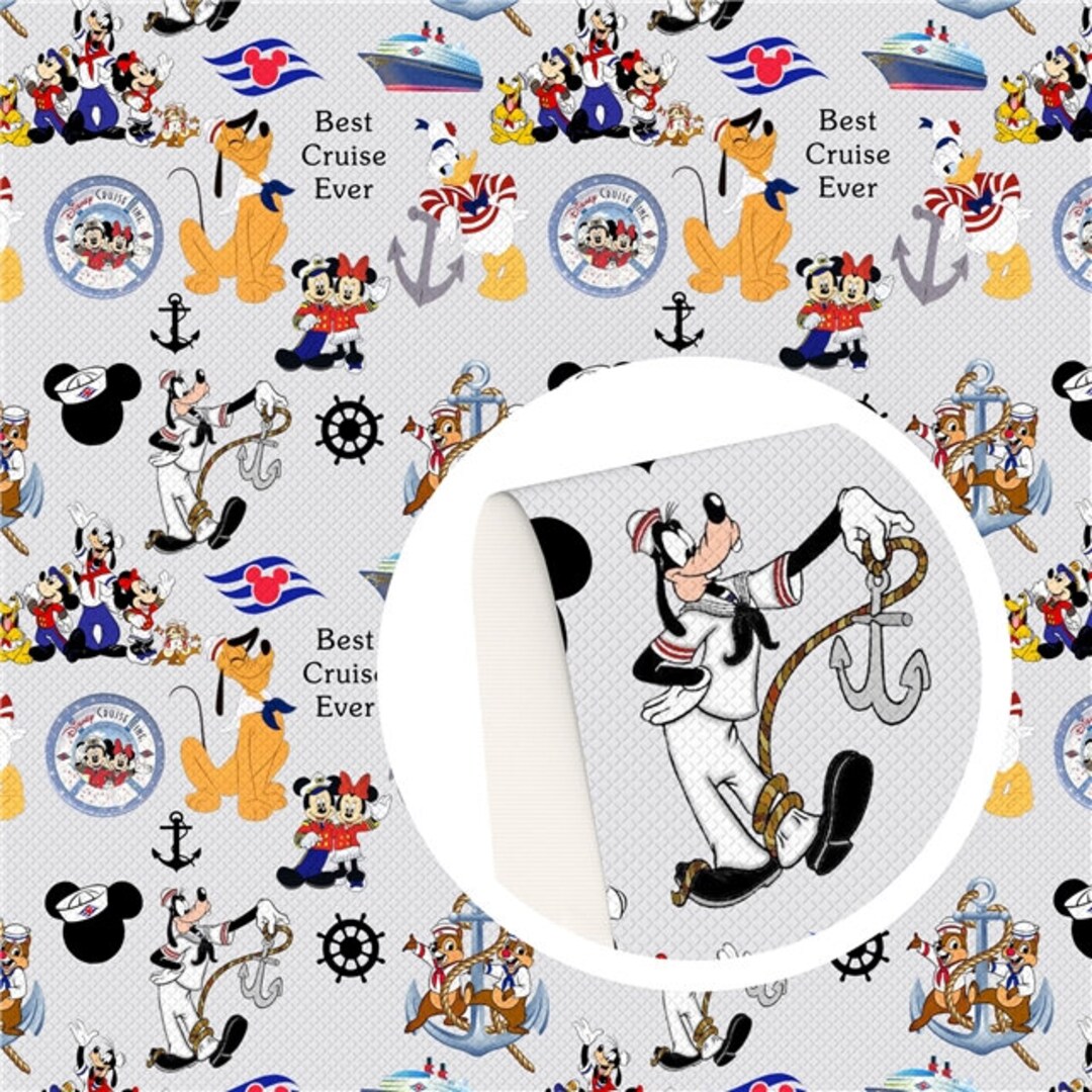 18x10 Disney Cruise Line Collage Print 100% Cotton Fabric Remnant ...