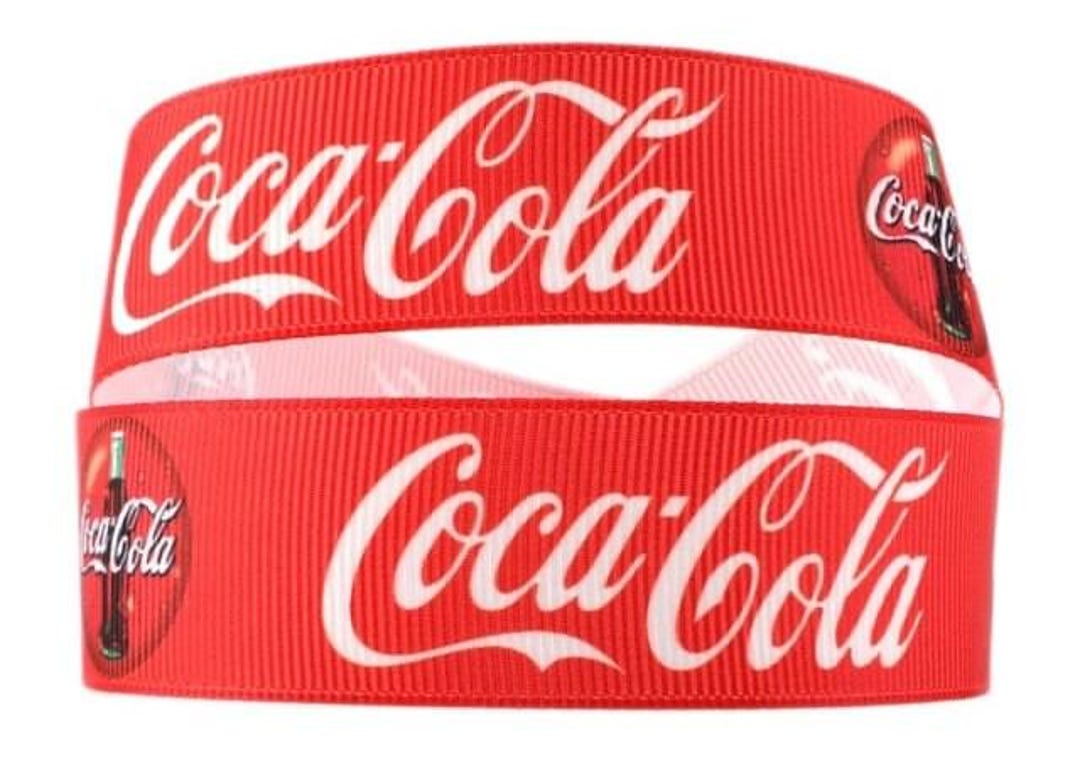 Coca Cola Ribbon 3/8", 7/8", 1", 1.5" and 2" High Quality Grosgrain ...