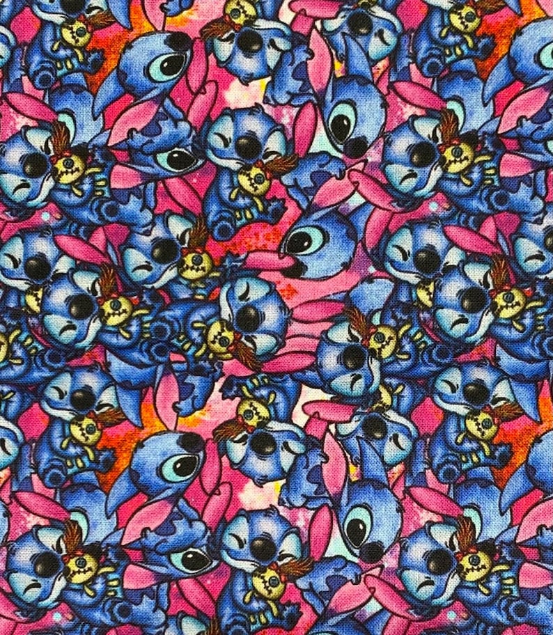 Disney Stitch Fabric 100% Cotton Fabric by the Yard Lilo and Stitch and ...