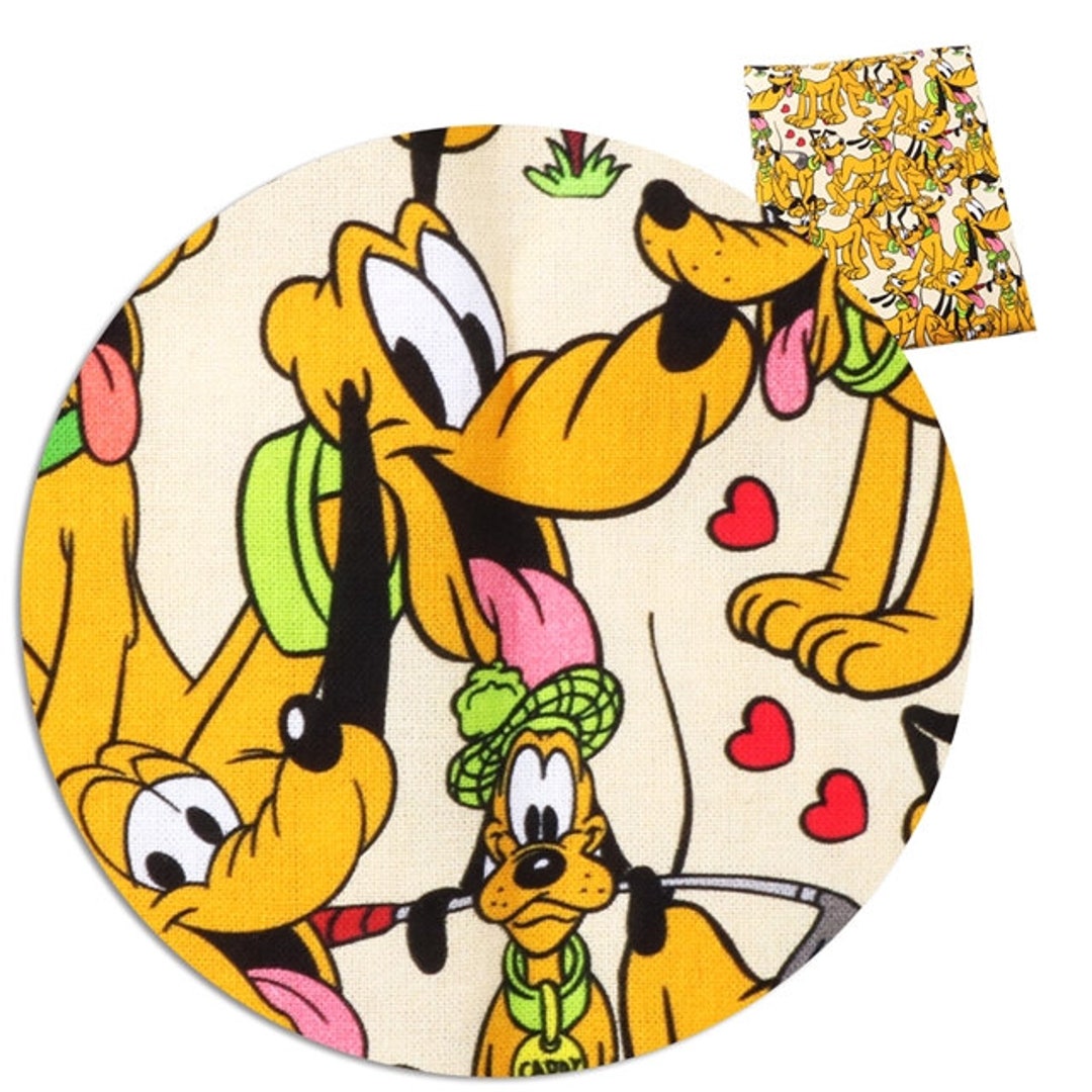 Disney Pluto Dog Collage Print | 100% Cotton Fabric | Tumbler Cut and ...