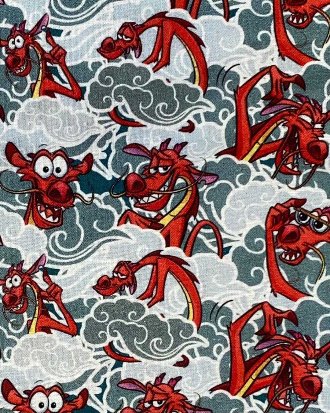 Disney Mushu Fabric 100% Cotton Fabric by the Yard Disney Dragon Mulan ...