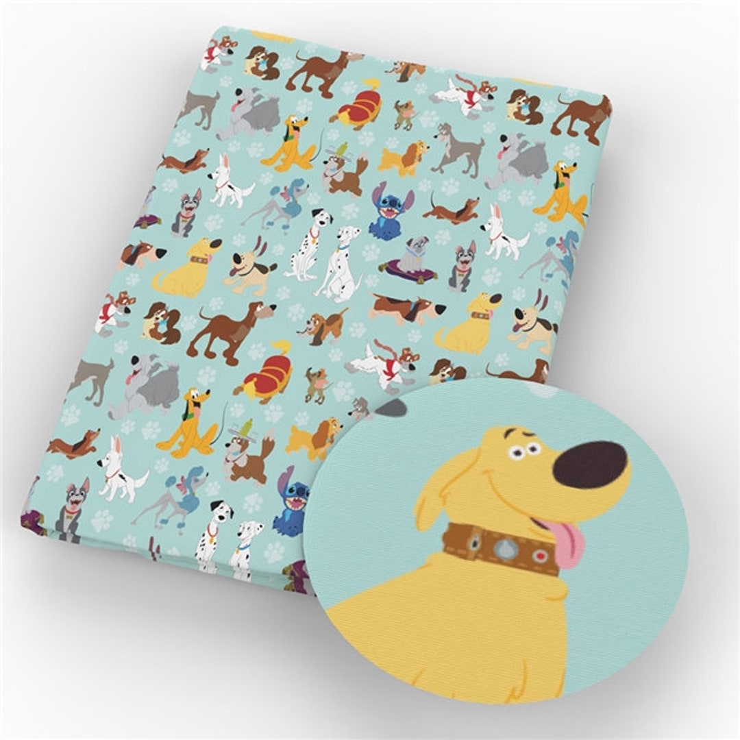 Disney Dog Collage Print | 100% Cotton Fabric | Tumbler Cut and Fat ...