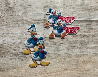 Donald and Daisy Duck Flat Back Planar Resin GLITTER Hair Bow Center ...