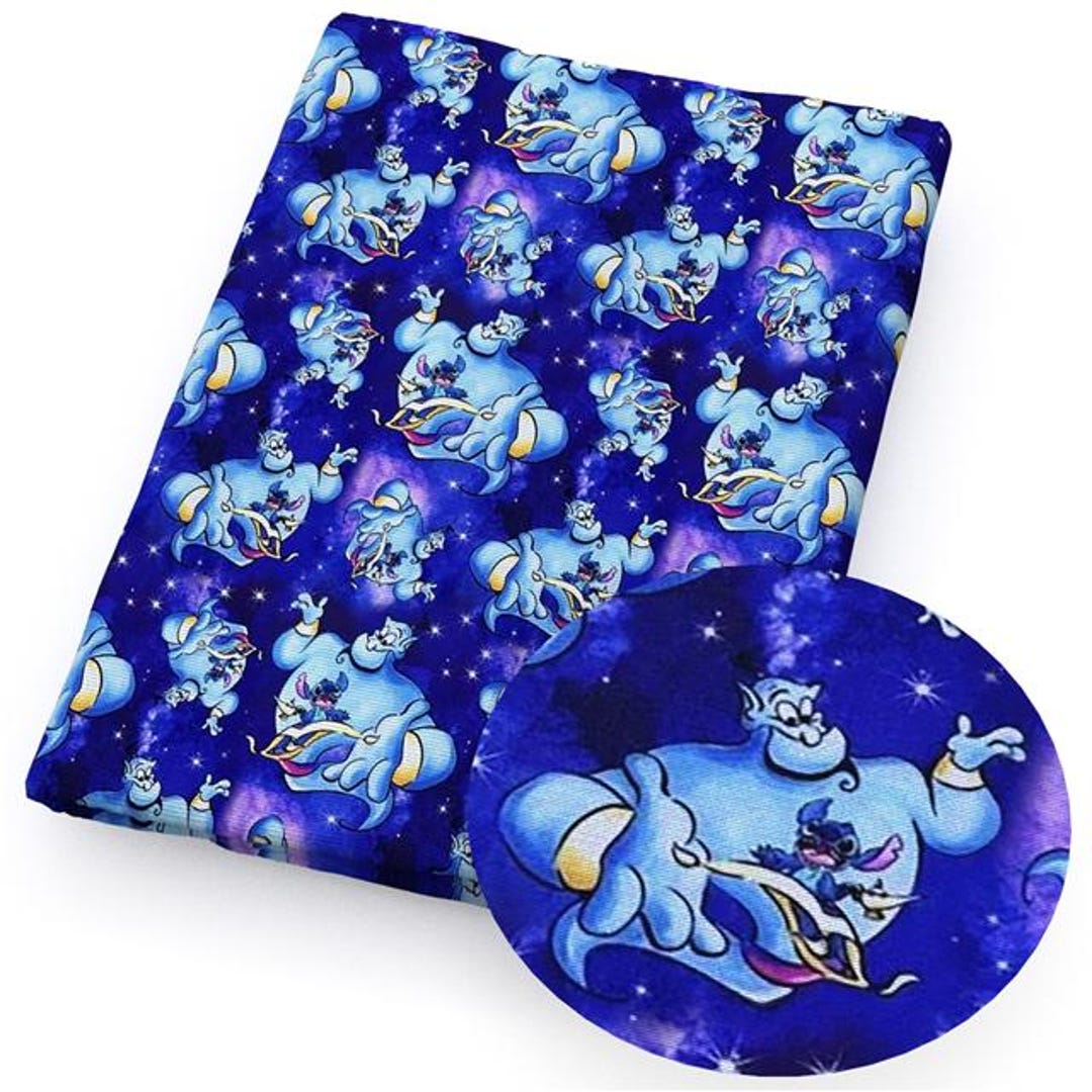 Aladdin Genie Cotton Fabric Remnant 18 X 10, Disney Quilting Cotton Fat ...