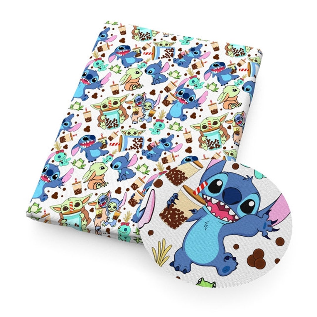 Disney Stitch and Yoda Collage Print | 100% Cotton Fabric | Tumbler Cut ...