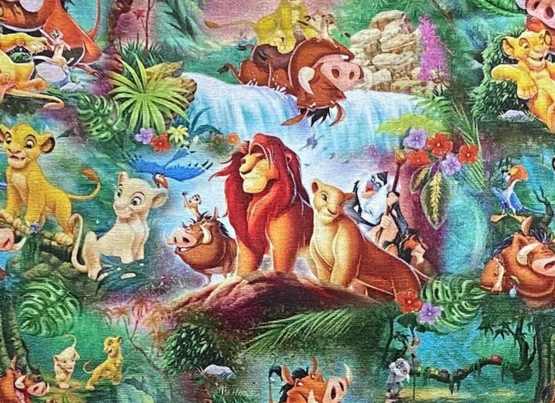 Disney Lion King Collage Print | 100% Cotton Fabric | Tumbler Cut and ...
