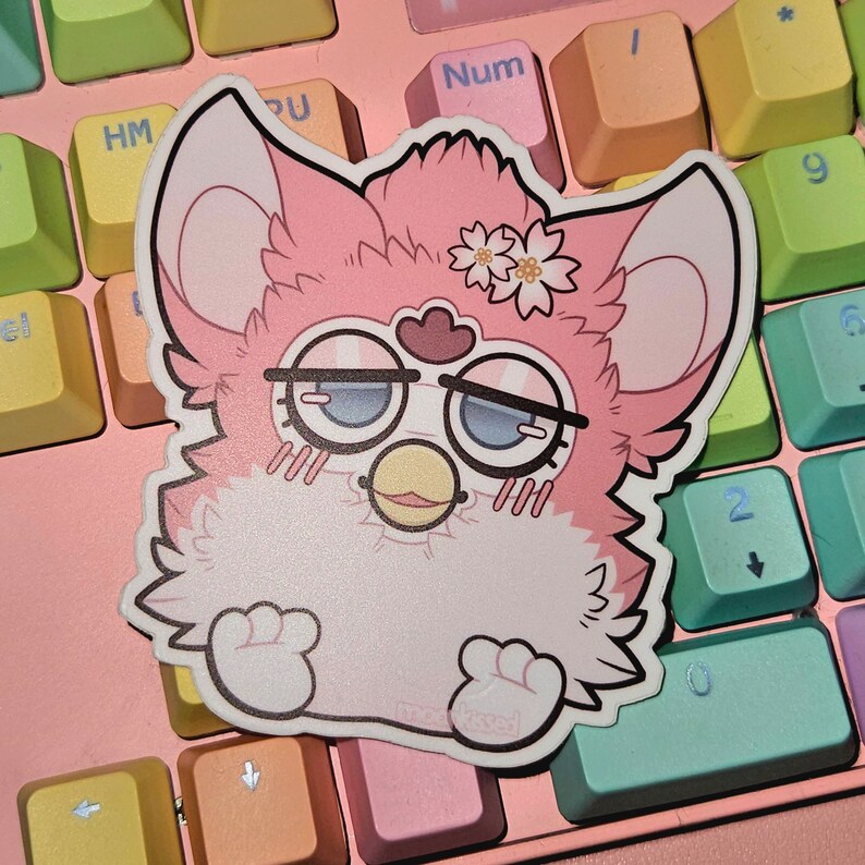 Sakura Furby Sticker, Cherry Blossom, Y2K, Retro, Furbys, Fan Art ...