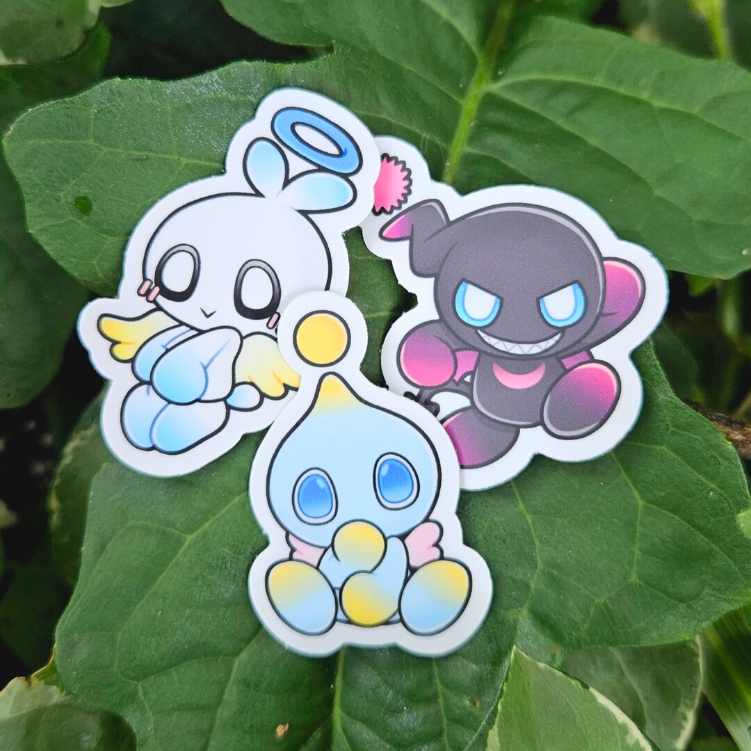 Chao Inspired Sticker Pack 3 Stickers Neutral Hero Dark - Etsy
