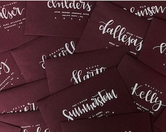 Handwritten Calligraphy Wedding Invitations // Envelope Addressing ...