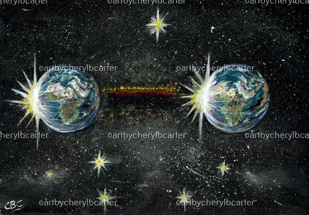 A Bridge Between Two Worlds Outer Space Universe Earth - Etsy
