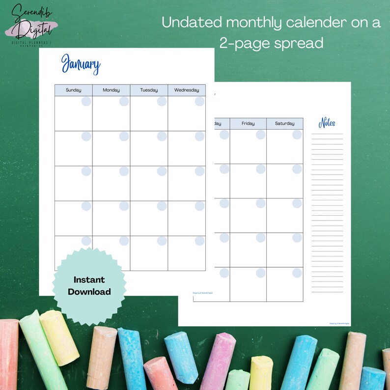 Lesson Plan Template for Teachers Bundle With Undated Calendar,term ...