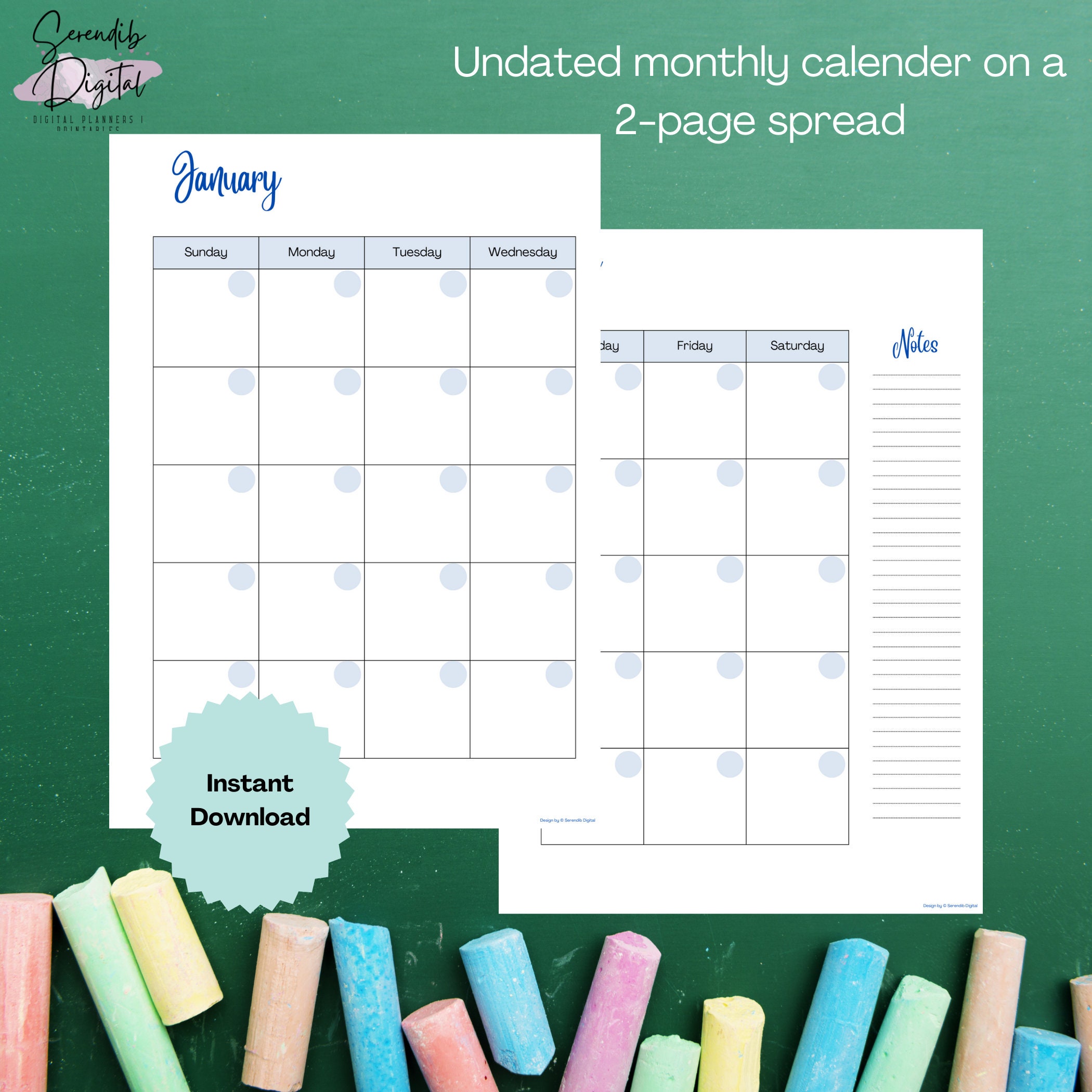 Lesson Plan Template for Teachers Bundle With Undated Calendar,term ...