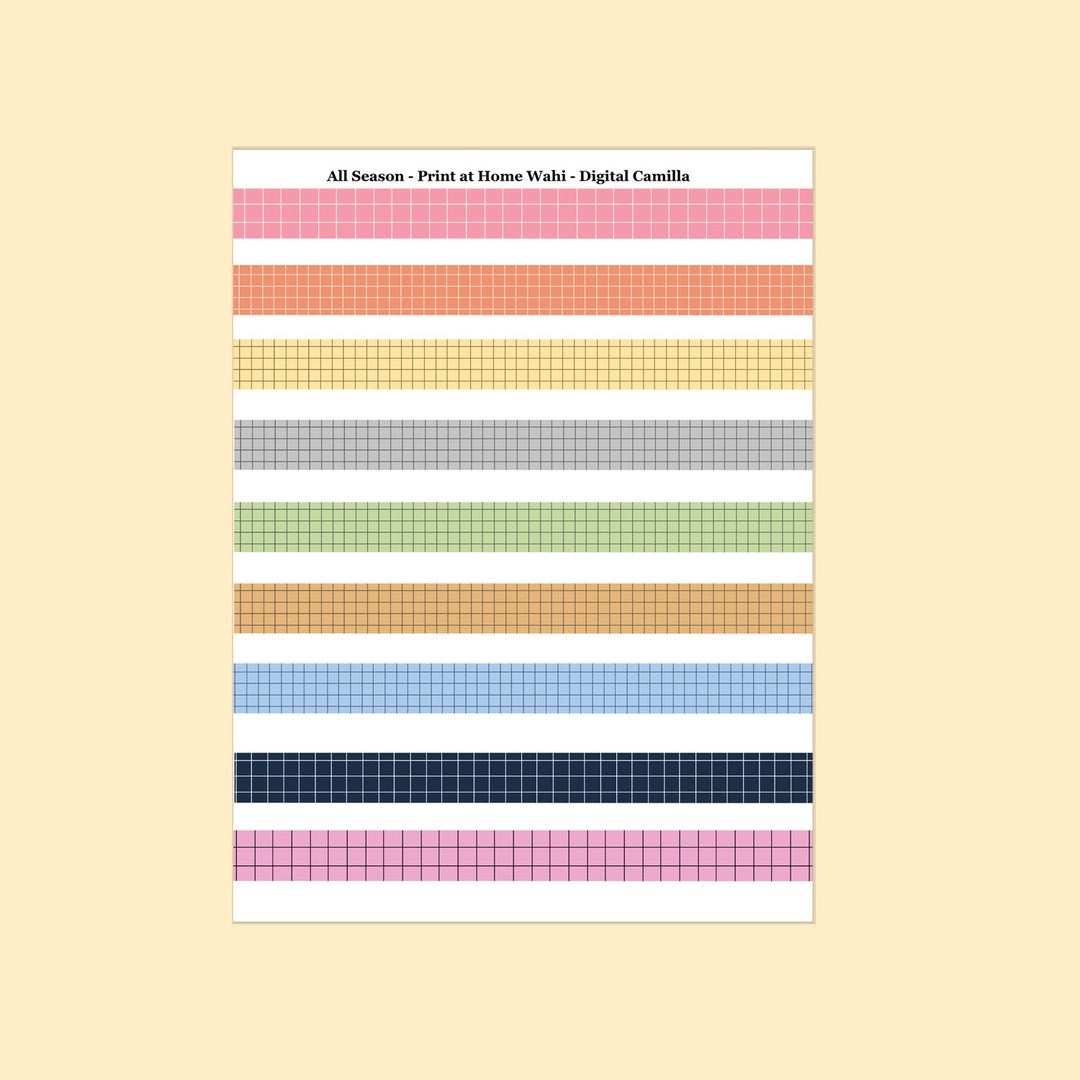 Washi Tapes - Grid Washi - Kawaii Washi Tape - Digital Washi ...