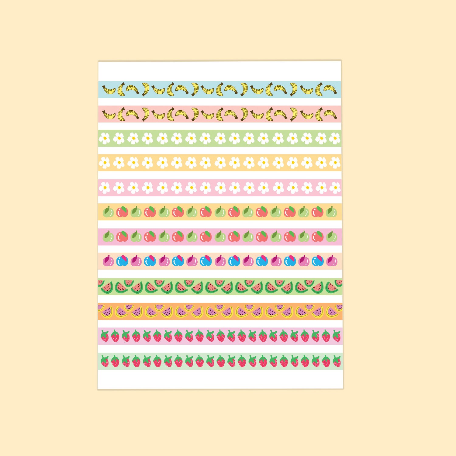 Fruit Washi Tape - Printable Washi Tape - Print at Home Washi Tape ...