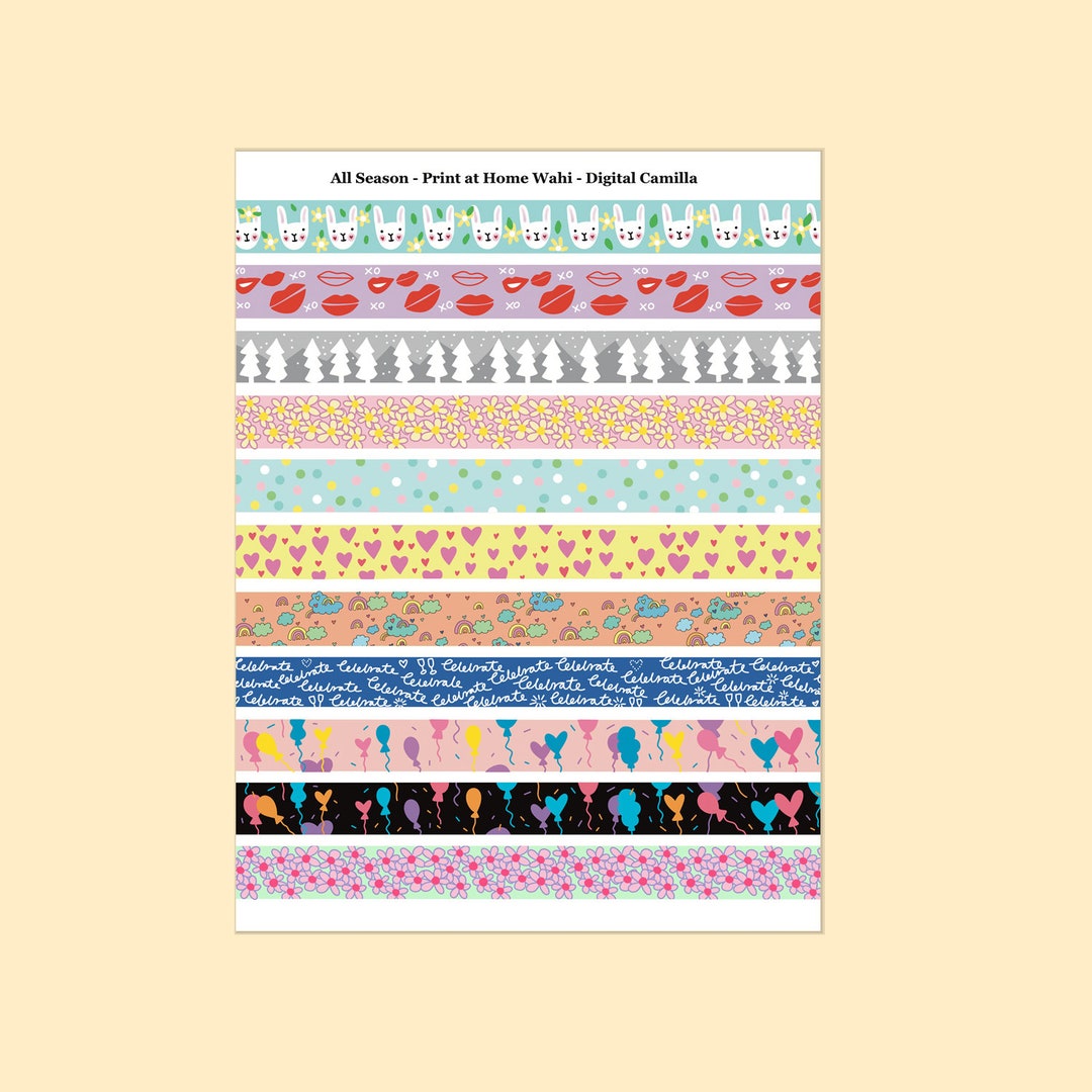 Washi Tapes - Printable Washi Tape - Washi Tape Set - Journaling Washi ...