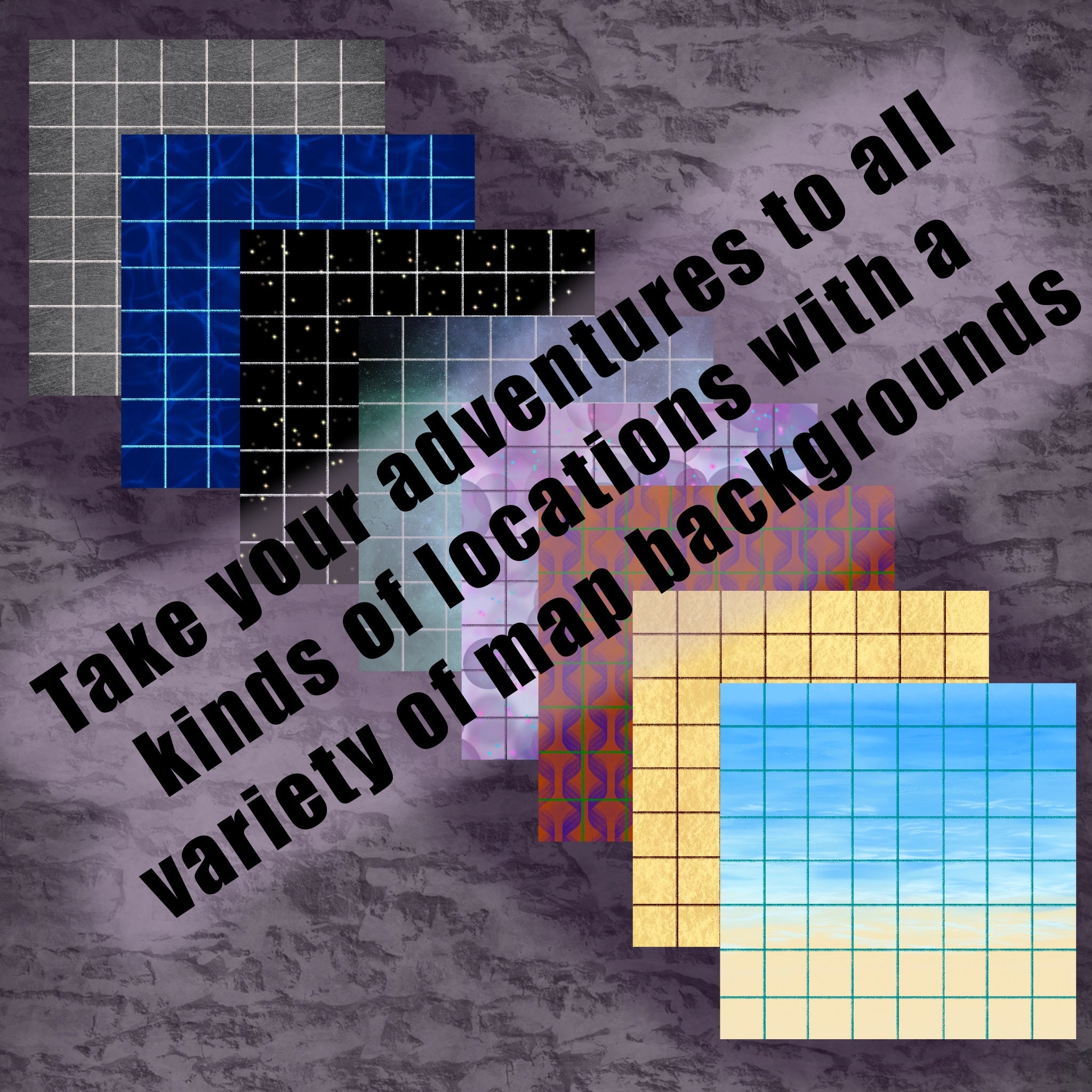 TTRPG 50 Digital Map Tiles Variety Pack - 50 Different 8"x8" Digital ...