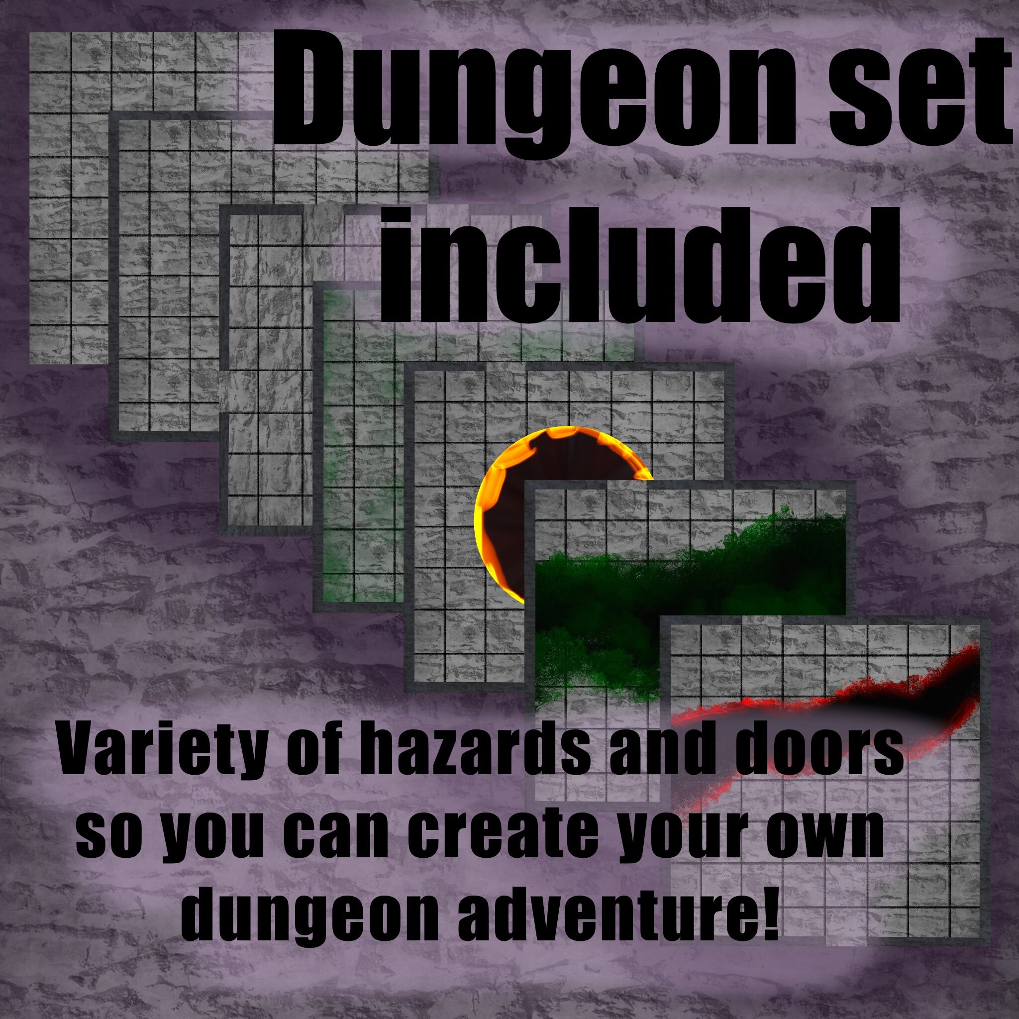 TTRPG 50 Digital Map Tiles Variety Pack - 50 Different 8"x8" Digital ...