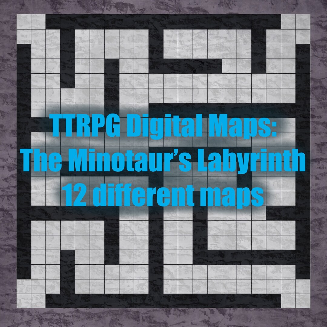 TTRPG Digital Maps the Minotaur's Labyrinth 12 20x20 Digital Maps - Etsy