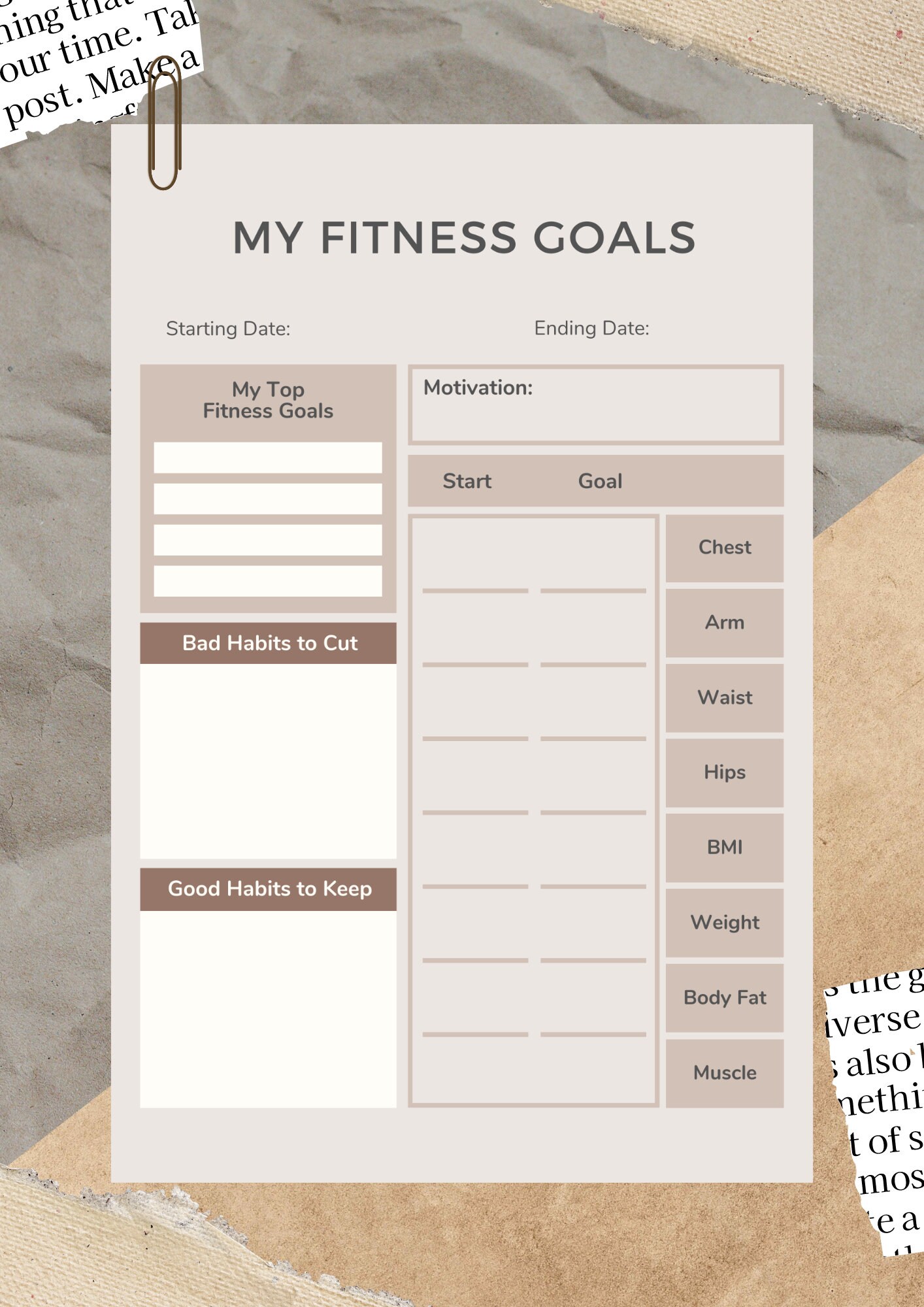 Fitness Planner, Healthy Tracker, Weight Loss, Weight Gain, Calorie ...