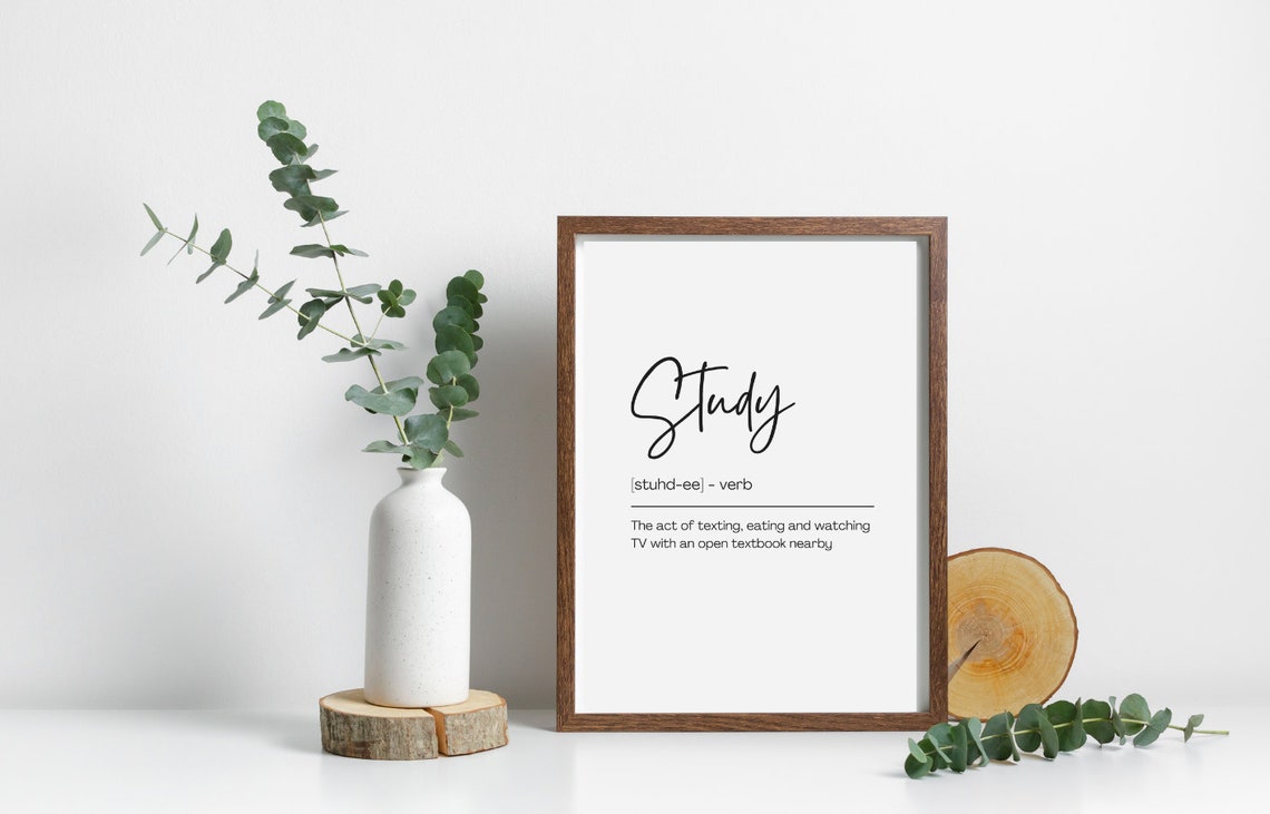 Study Poster, Study Definition, Wall Art, Printable Poster, Digital ...