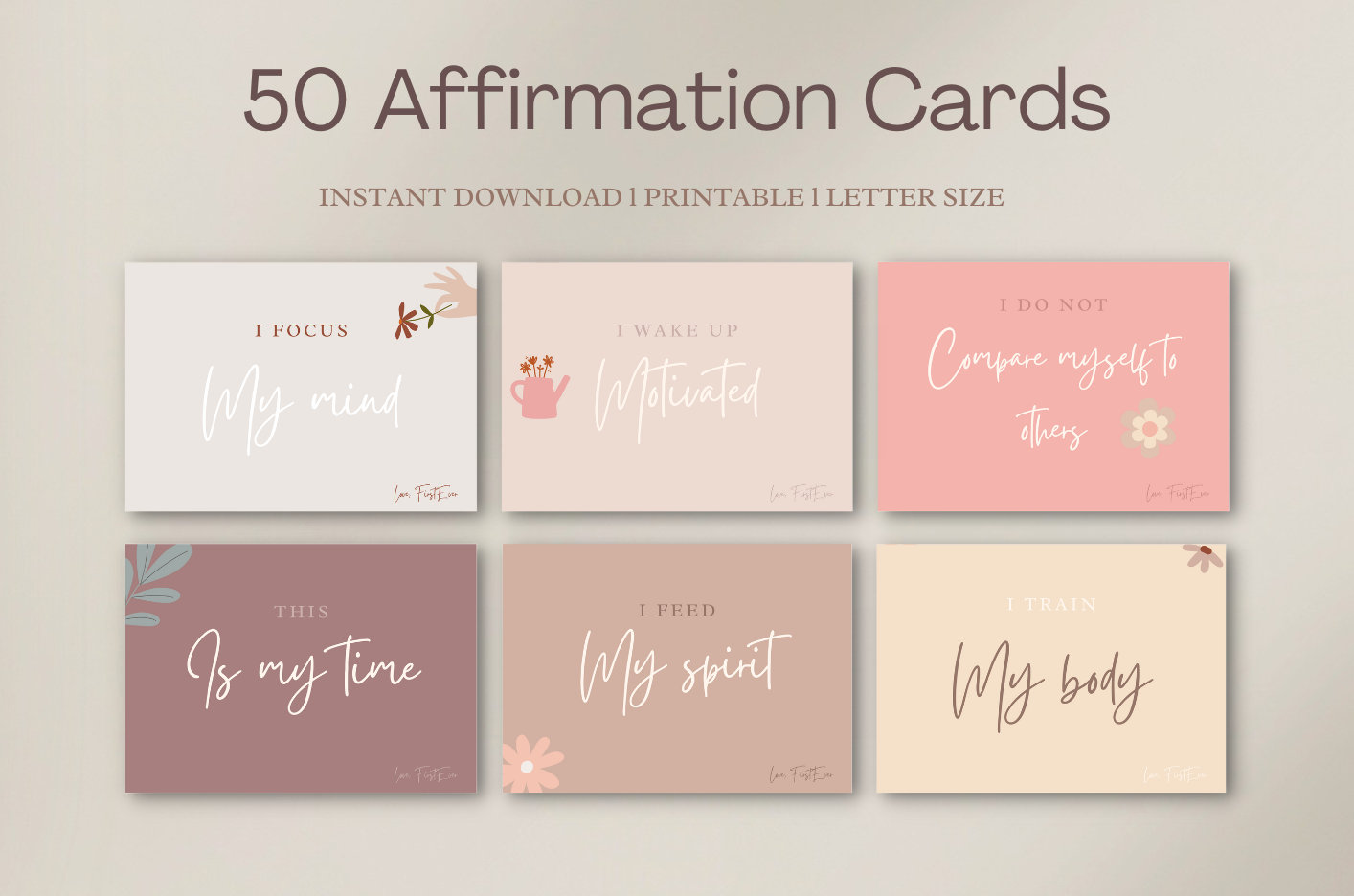 Affirmation Cards, Positive, Printable, Digital, Positive Affirmation ...