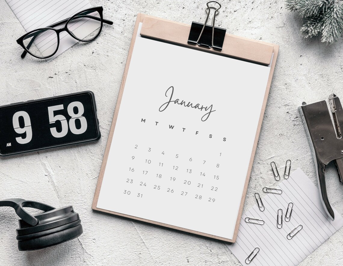 Printable Calendar 2023, Wall Calendar, Minimalist 2023, Monthly ...