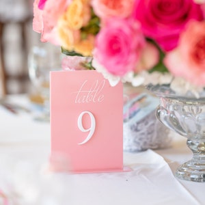 Pink Acrylic Table Numbers Wedding Table Numbers Acrylic Table Numbers ...