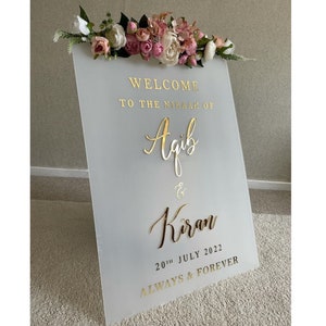 Welcome Wedding Sign Acrylic, 3d Acrylic Sign, Frosted Acrylic Wedding ...
