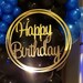 Happy Birthday Round Acrylic Mirror Gold Sign, Large Acrylic Circle ...