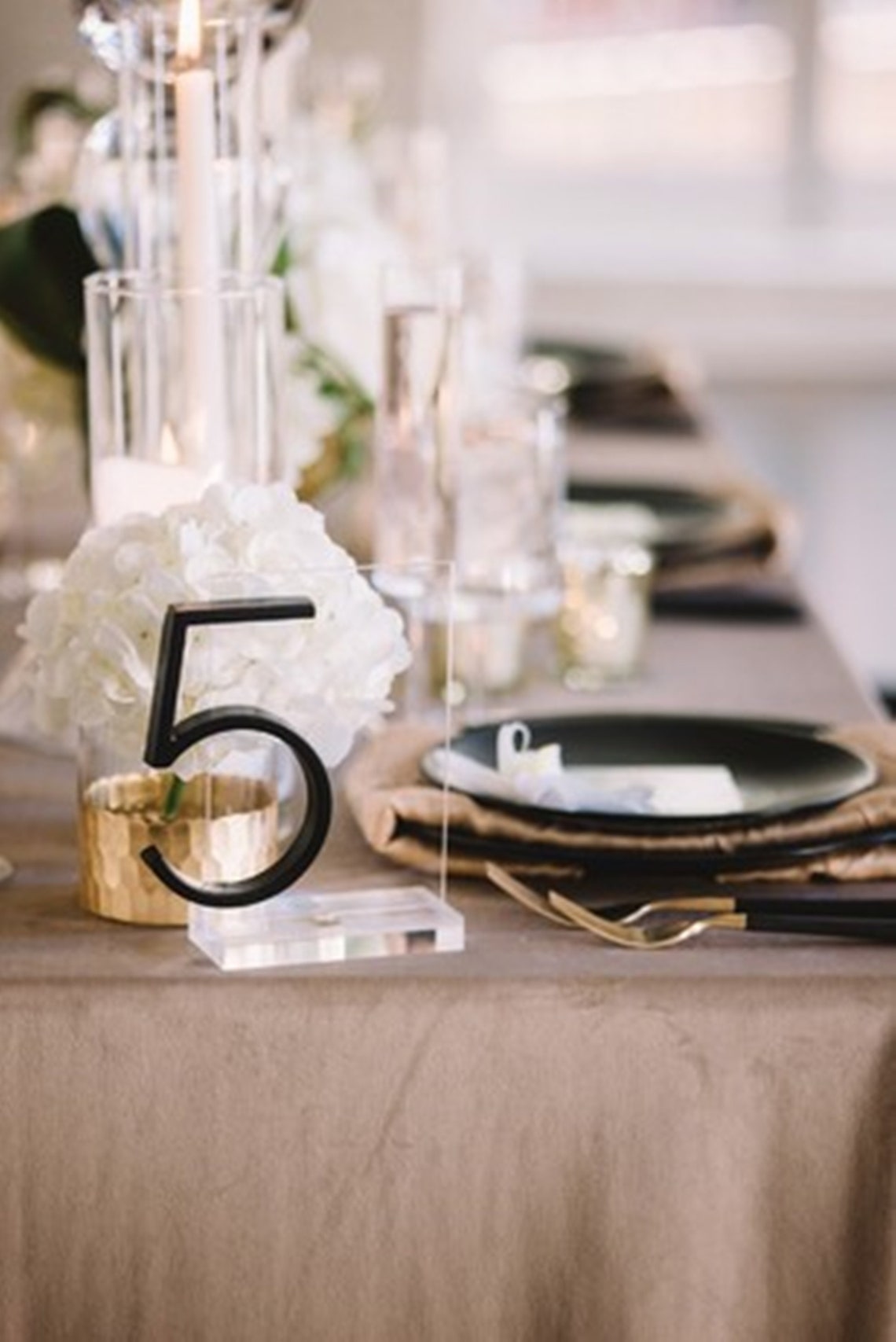 Black Acrylic Table Numbers Acrylic Table Decoration Large - Etsy