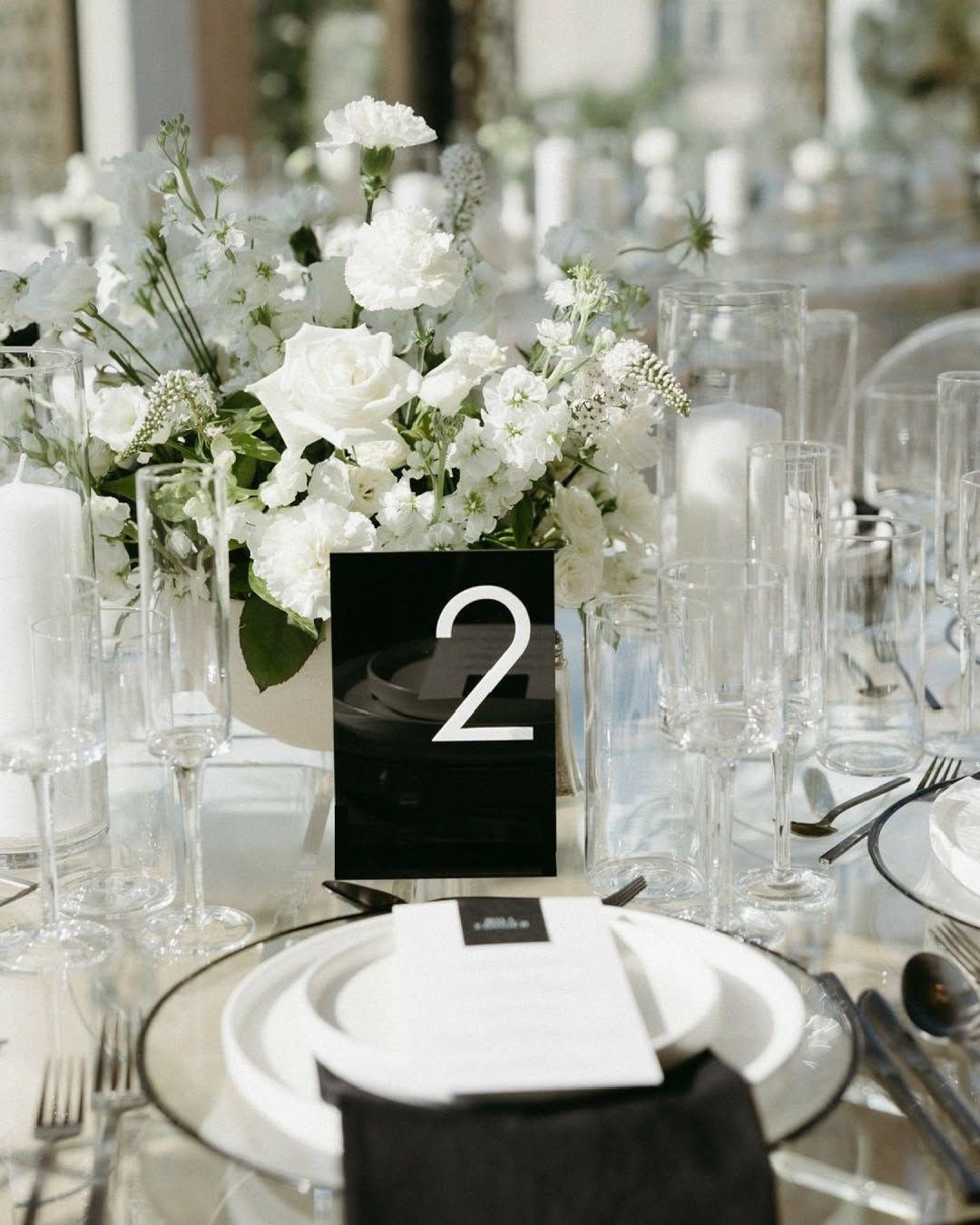 Black Verticle Numeric Table Numbers, Black Table Numbers, Black ...