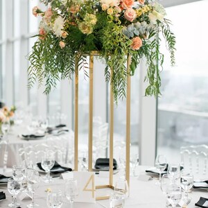 Big Acrylic Gold Table Sign, Personalized 3D Acrylic Table Number Stand ...