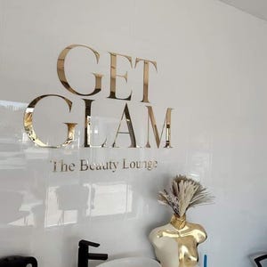 Business Logo Wall Sign, Laser-cut Signage, Beauty Salon Emblem, 3D ...