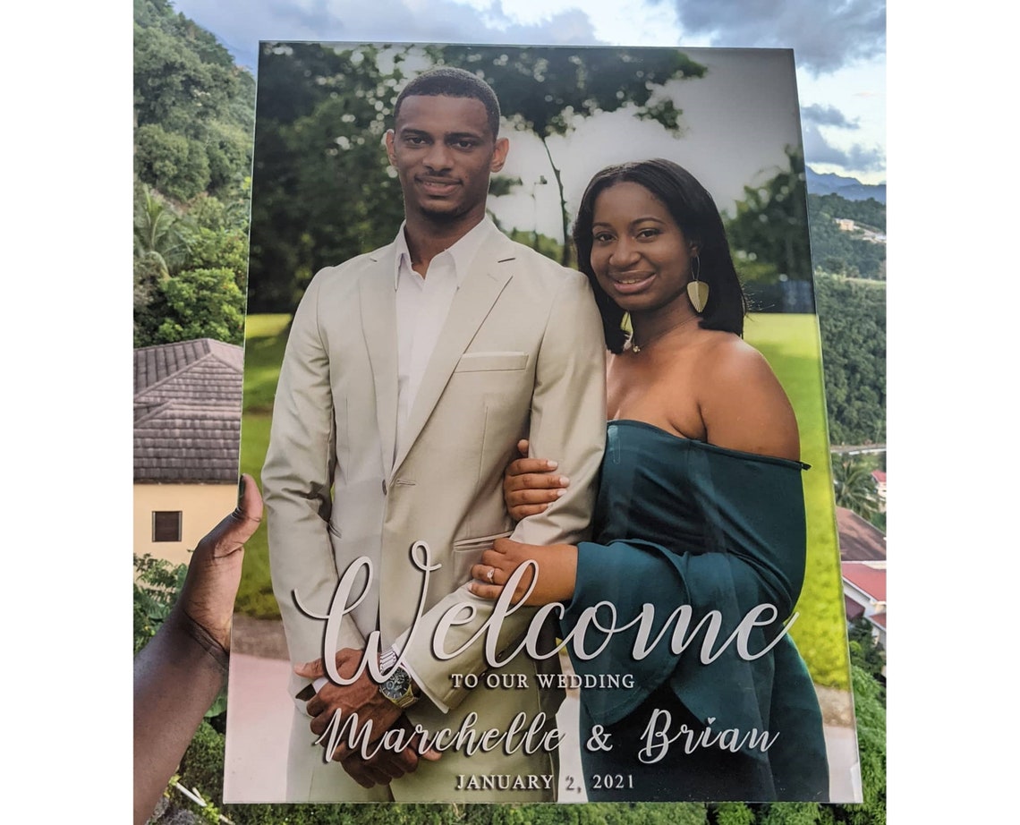 Photo Wedding Sign Wedding Welcome Sign With Picture Welcome - Etsy
