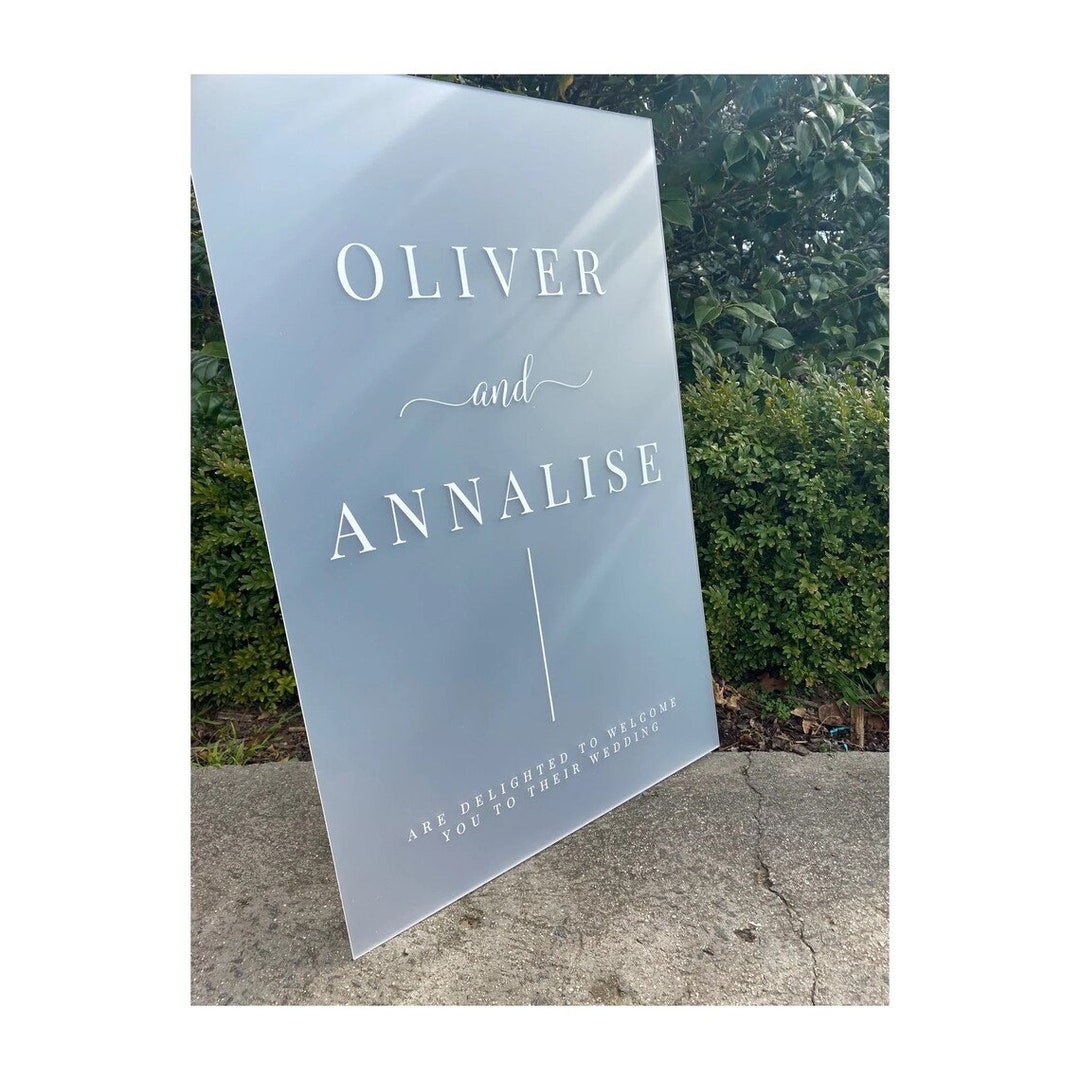 Frosted Acrylic Welcome Sign minimalist Acrylic Wedding Sign Multi ...