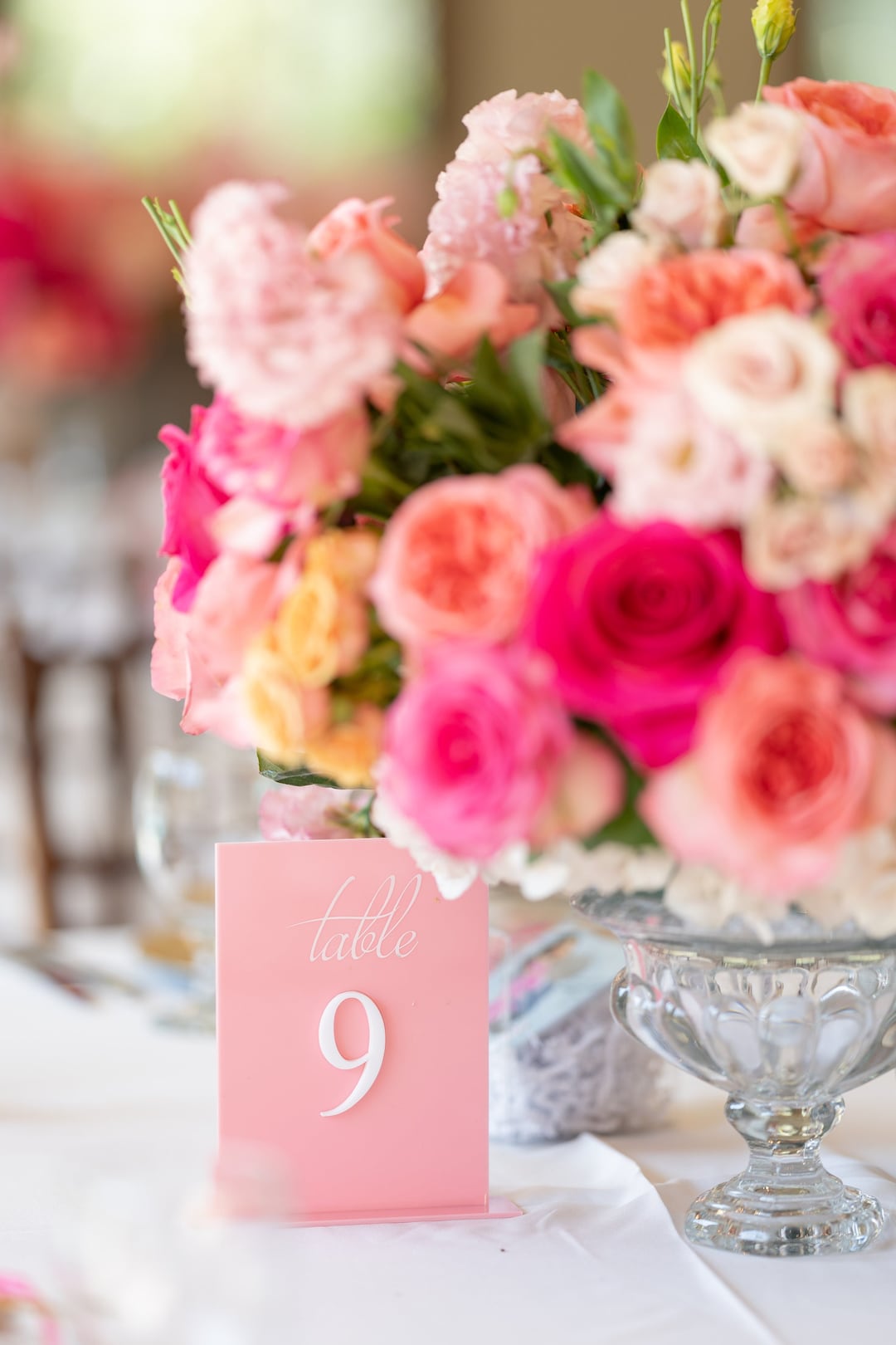 Pink Acrylic Table Numbers Wedding Table Numbers Acrylic Table Numbers ...
