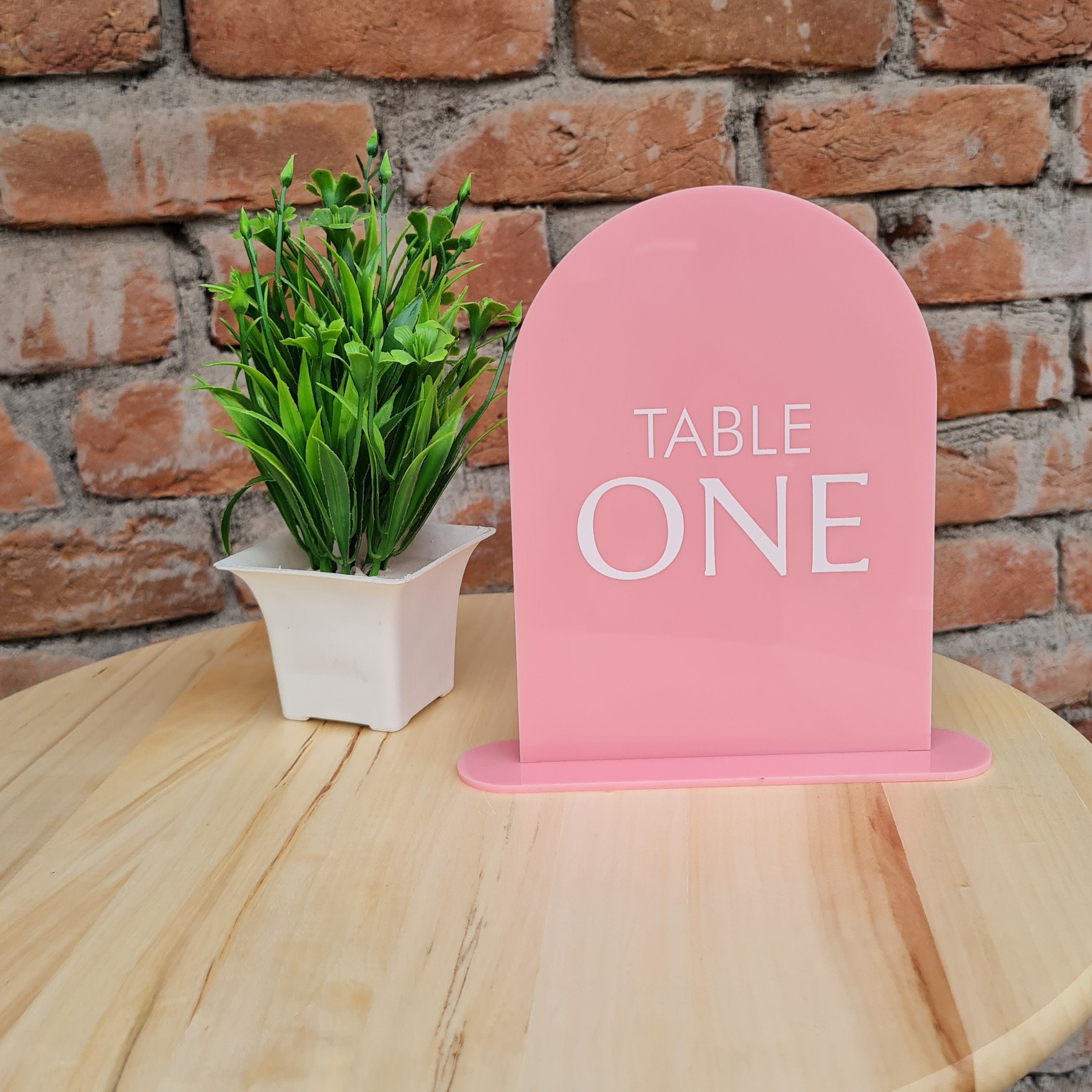 Solid Pink Acrylic Table Numbers Printed Acrylic Table Decor - Etsy
